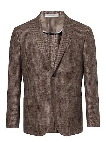Corneliani Pow Mouline Notch-lapel Wool Blazer - Brown Multi