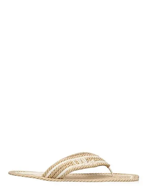 Chloé Logo Woven Sandals - White/comb