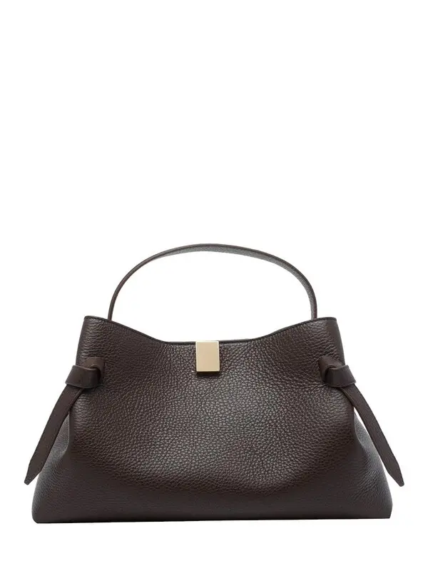 Yuzefi Gyoza Handbag In Pebble Grain Leather - Brown