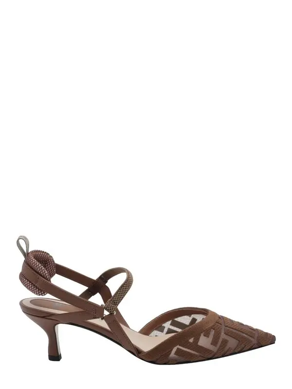 Fendi Colibri Lite Slingback Heels - Brown