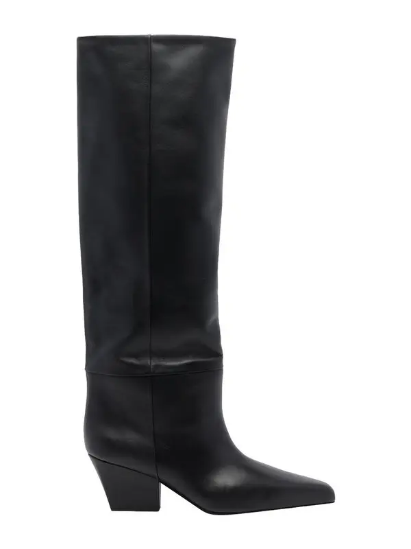 Paris Texas Jane Leather Knee-high Boots - Black