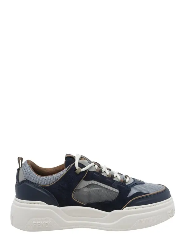 Fendi Force Sneakers With Color Block Detail - Blue