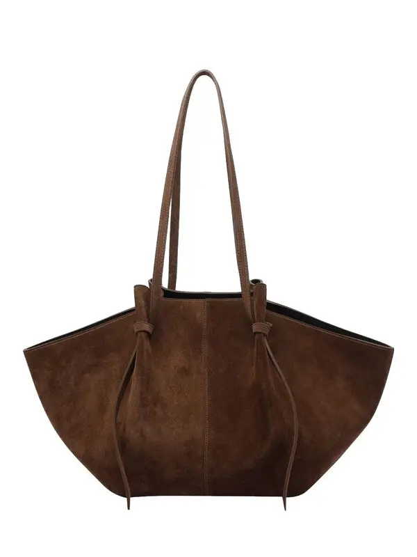 Yuzefi Large Suede Mochi Shoulder Bag - Brown