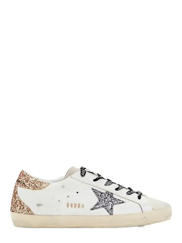 GOLDEN GOOSE Super-star Sneakers In Leather And Glitter - Multicolor