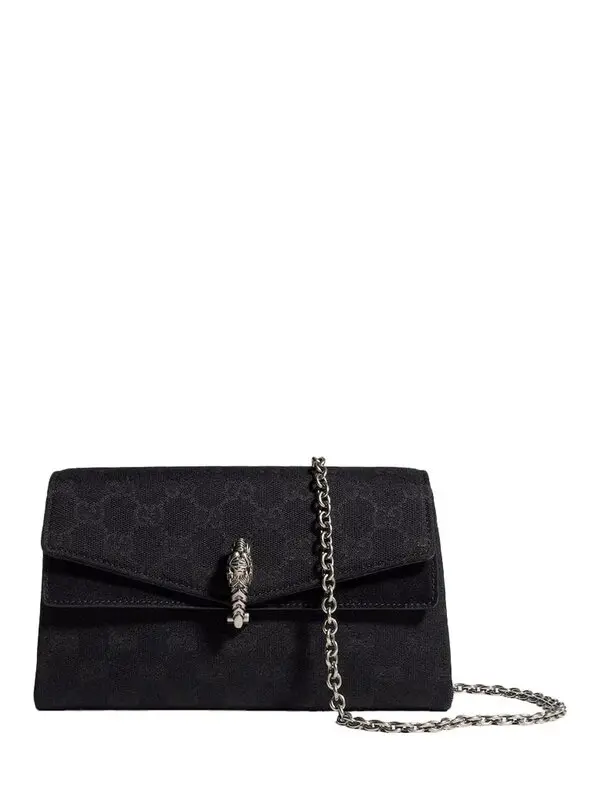 Gucci Dionysus Small Shoulder Bag In Gg Canvas - Black