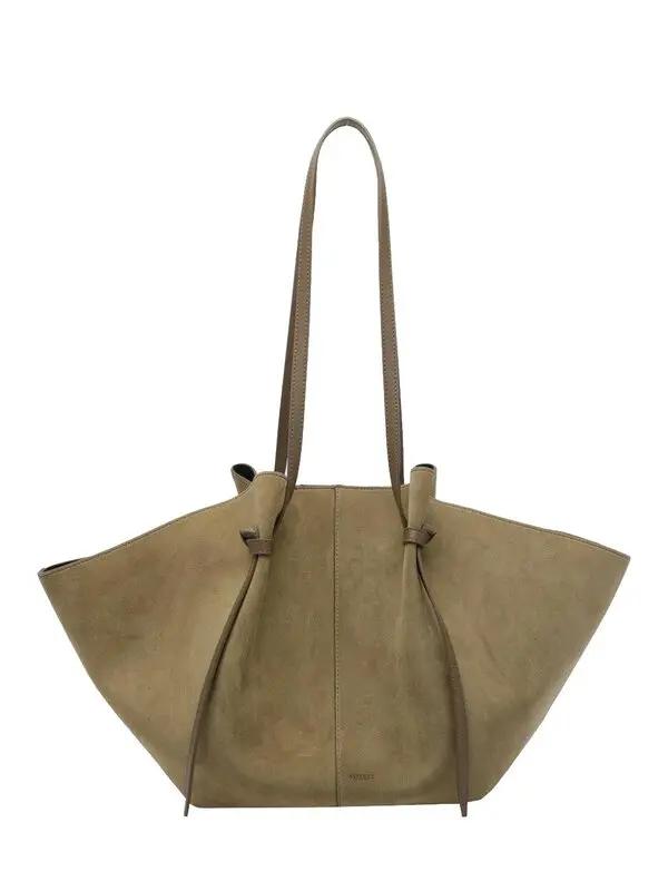 Yuzefi Large Suede Mochi Shoulder Bag - Cream