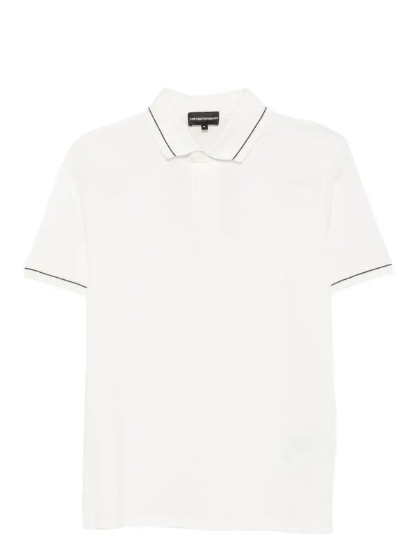 Emporio Armani Logo Cotton Polo Shirt - White