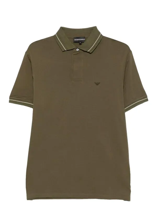 Emporio Armani Logo Cotton Polo Shirt - Green