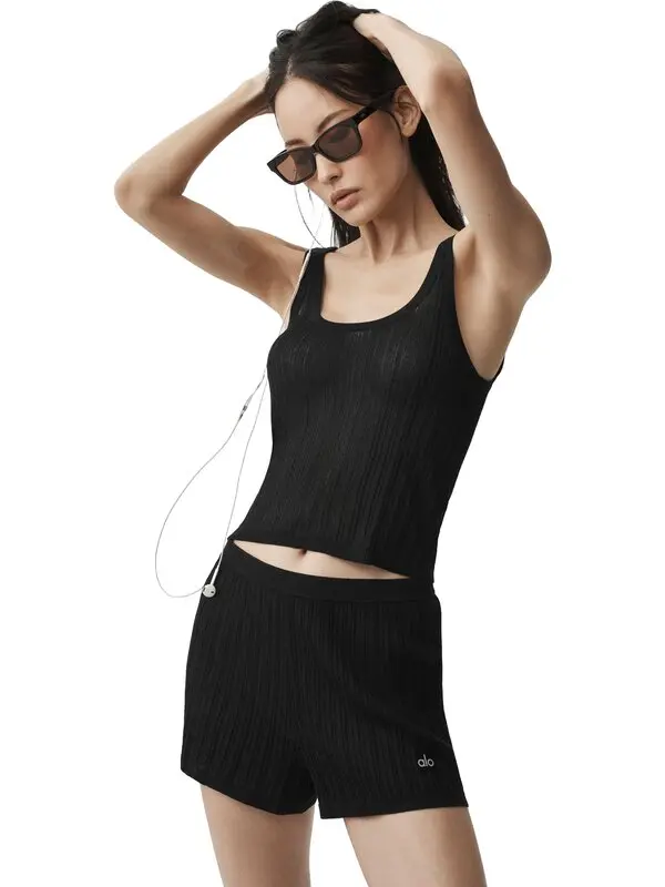 Alo Yoga Sweater Sunlit Tank Top - Black