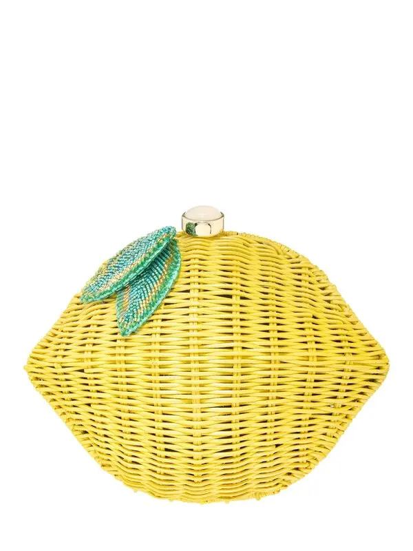 Judith Leiber Lemon Basket Citrus Woven Novelty Handbag - Yellow