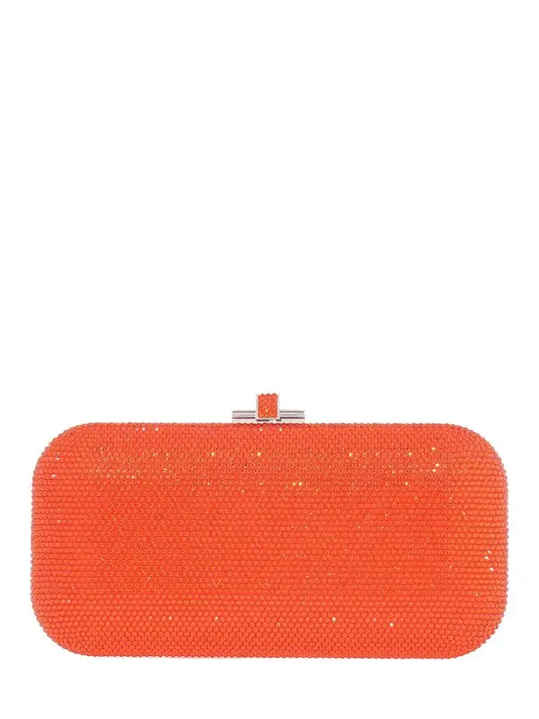 Judith Leiber Embellished Crystal Evening Clutch With Sliding Closure - Orange