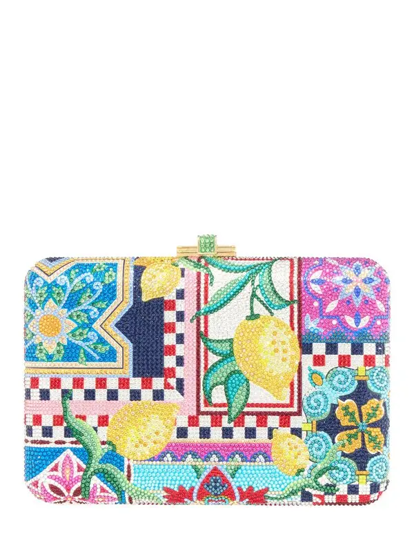 Judith Leiber Slim Slide Ceramica Crystal Clutch - Multicolor