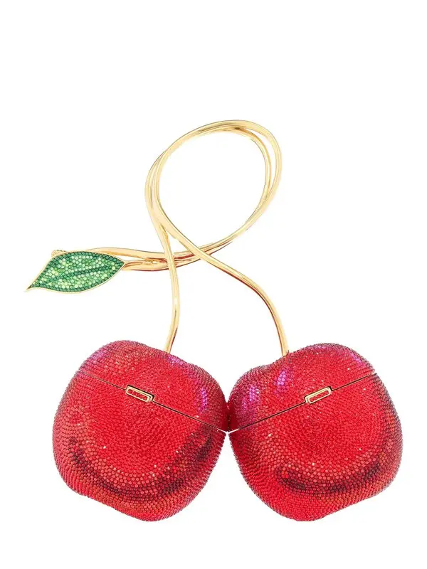 Judith Leiber Cherries Sweetheart Crystal Embellished Handbag - Red