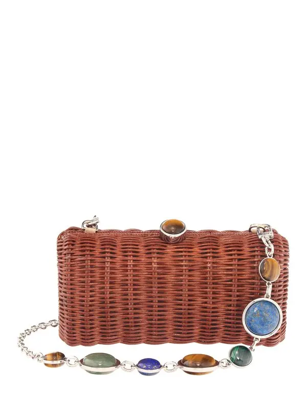 Judith Leiber Poppy Basket Clutch - Brown