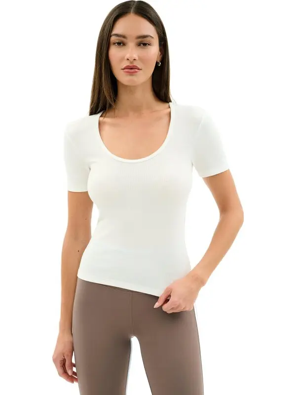 Splits59 Ashby Rib Short Sleeve Tee - White