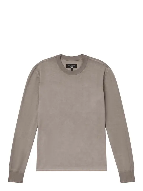 Rag & Bone Ribbed Cotton Crewneck Sweater - Neutrals