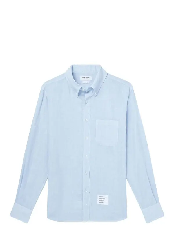 Thom Browne Garment-dyed Linen Shirt - Blue
