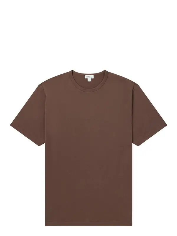 Sunspel Slim-fit Cotton-jersey T-shirt - Brown