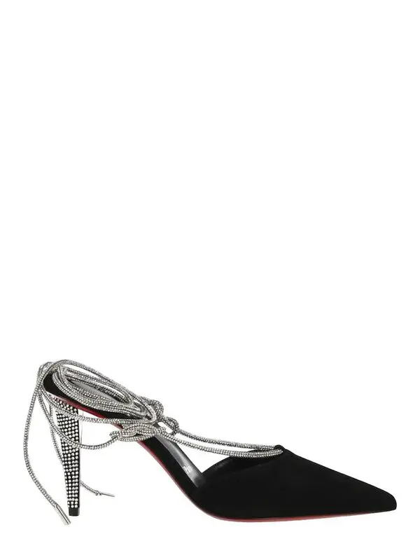 CHRISTIAN LOUBOUTIN Astrid Lace Strass Pointed Toe Pumps - Black