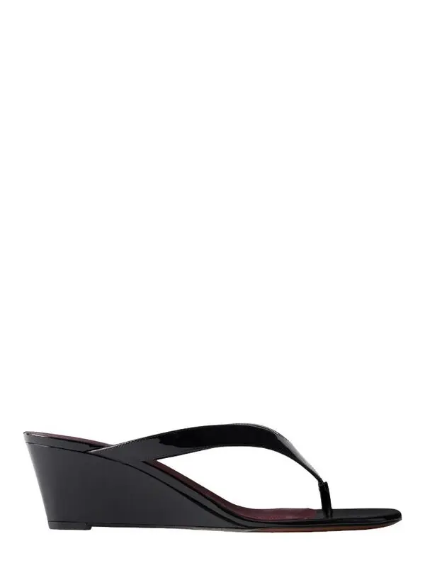 NEOUS Tercus Wedge Thong Sandals - Black