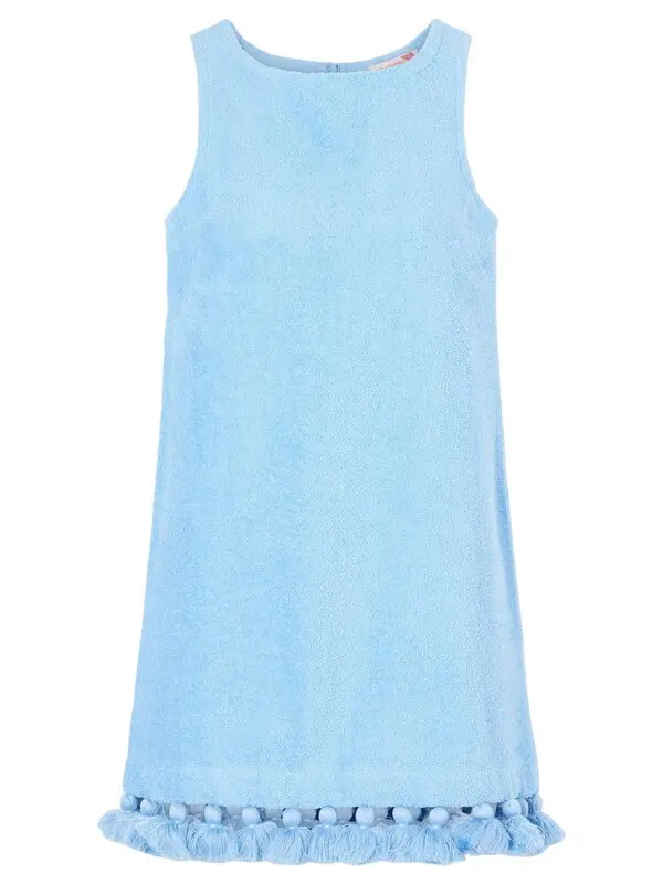 CAP D’ANTIBES Manon Cotton-terry Mini Dress - Blue
