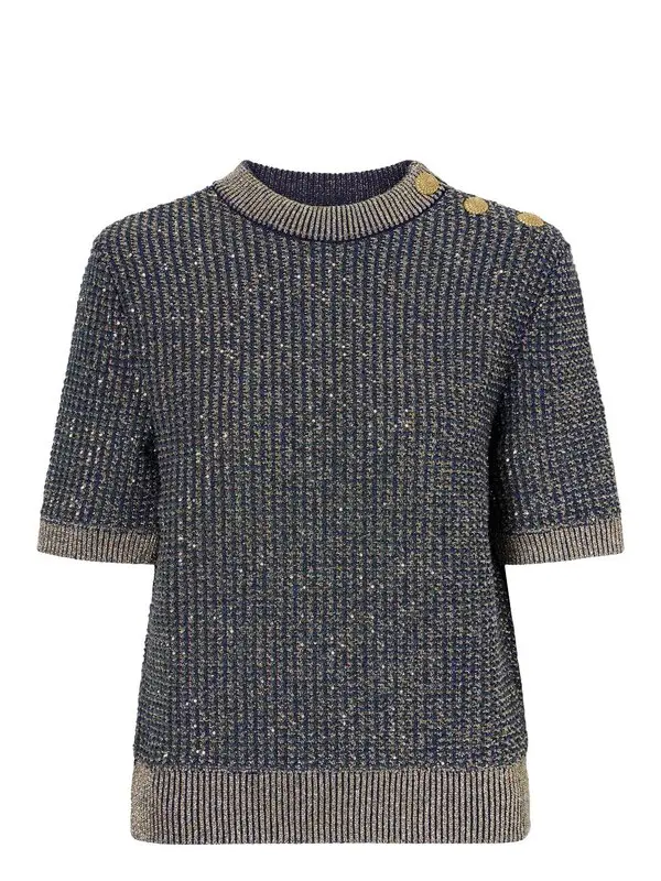 Balmain Embellished Tweed Sweater - Multi