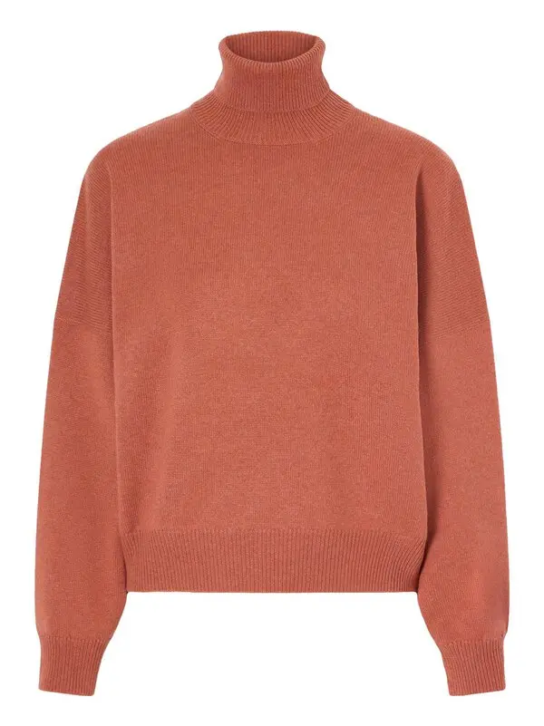 Brunello Cucinelli Cashmere Turtleneck Sweater - Orange