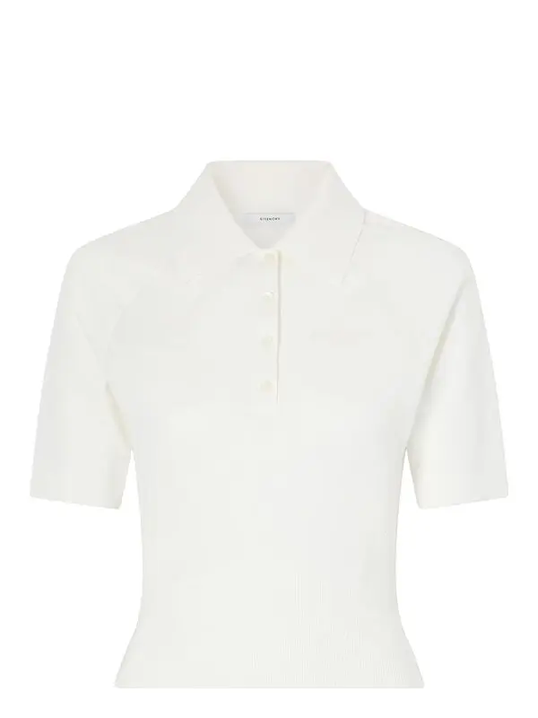 Givenchy Cropped Cotton-blend Polo Shirt - Neutrals