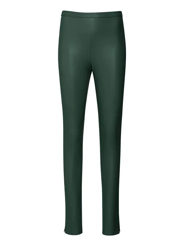 Lapointe Stretch Faux Leather Slit Legging - Forest