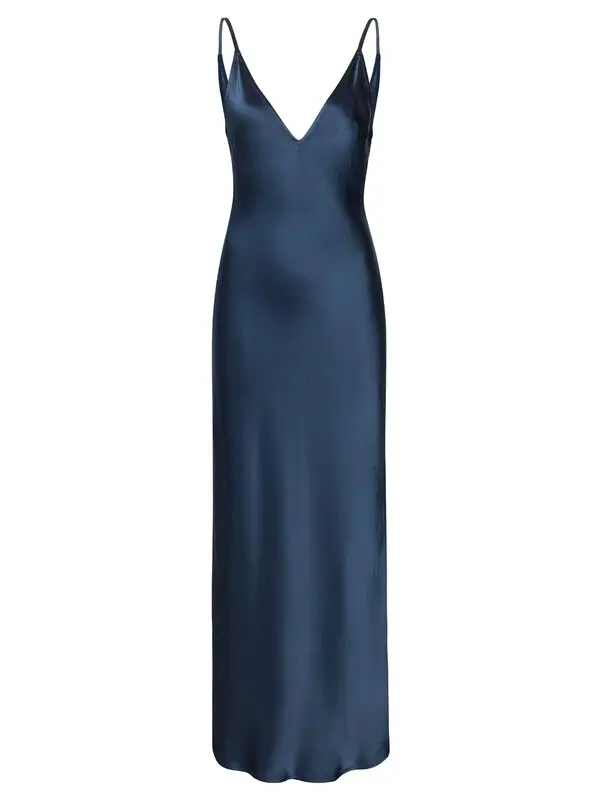Lapointe Doubleface Satin Slip Dress - Ink