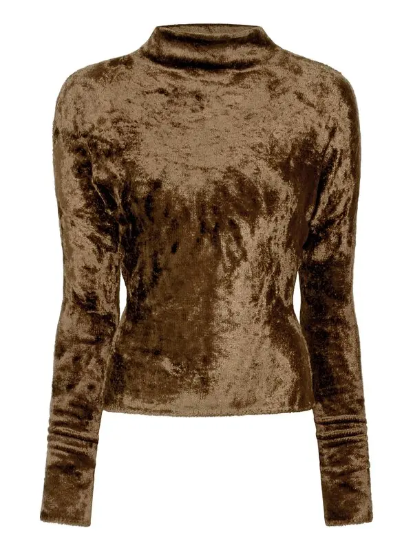 Lapointe Velvet Dolman Top - Brown