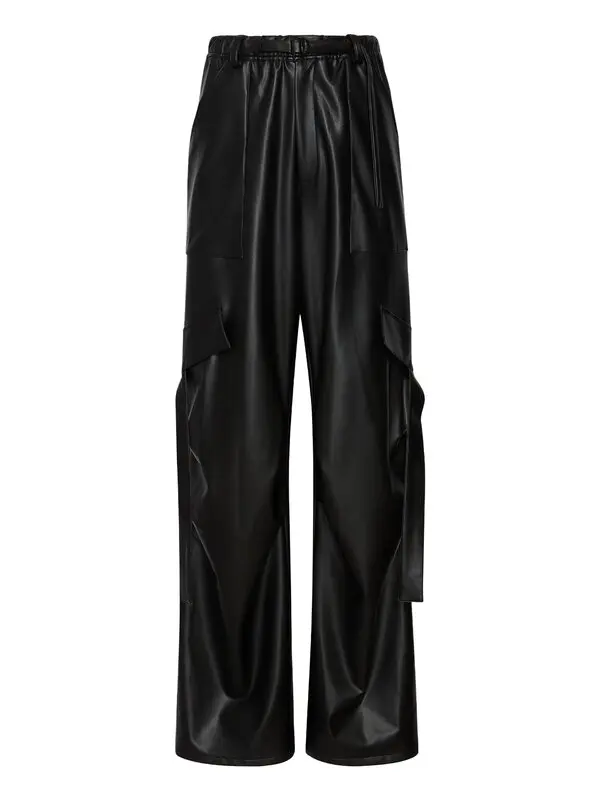Lapointe Stretch Faux Leather Utility Pant - Black