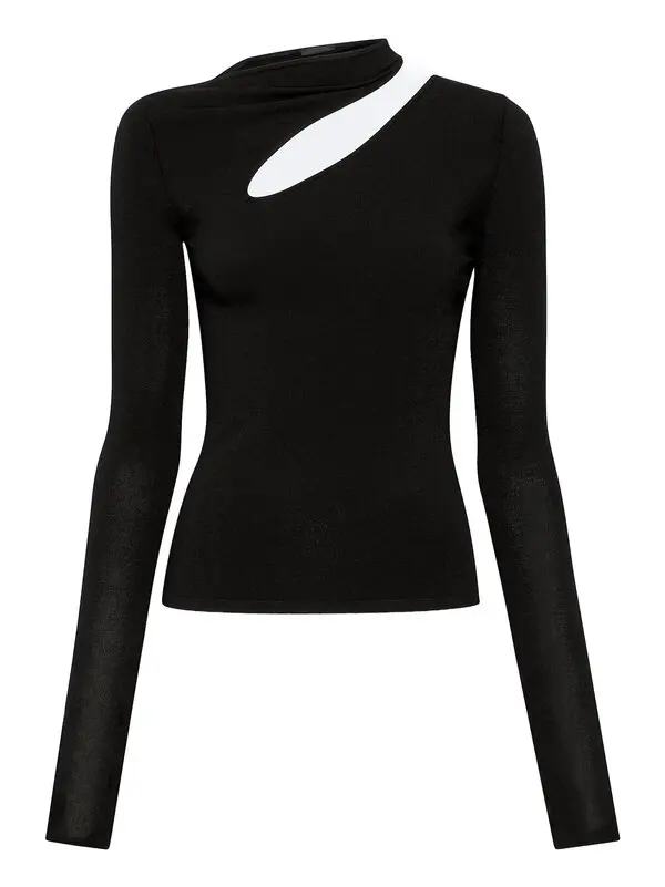 Lapointe Matte Viscose Asymmetric Top - Black