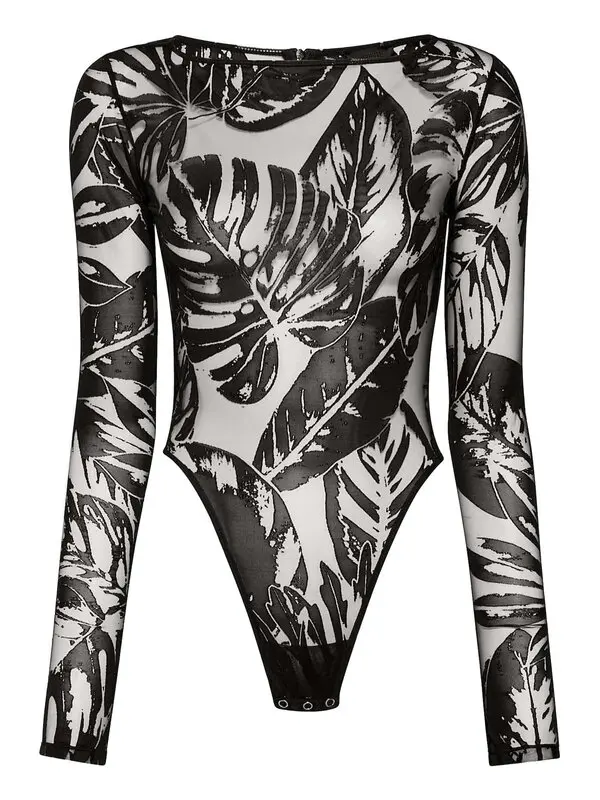 Lapointe Burnout Jersey Boatneck Bodysuit - Black