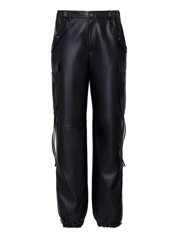 Lapointe Faux Leather Utility Jogger Pants - Black