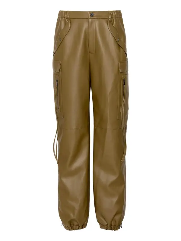 Lapointe Faux Leather Utility Jogger Pants - Dark Olive