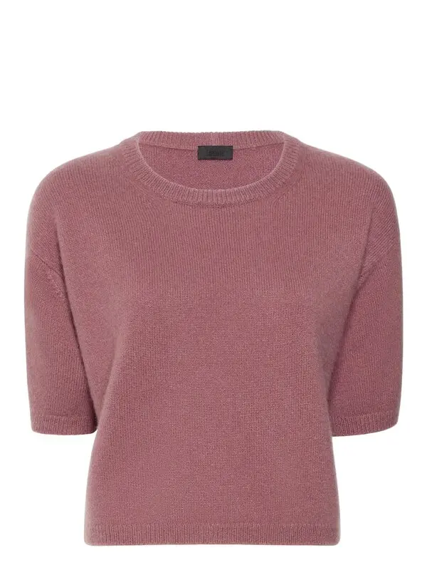 Lapointe Cashmere Silk Short Sleeve Sweater - Clay