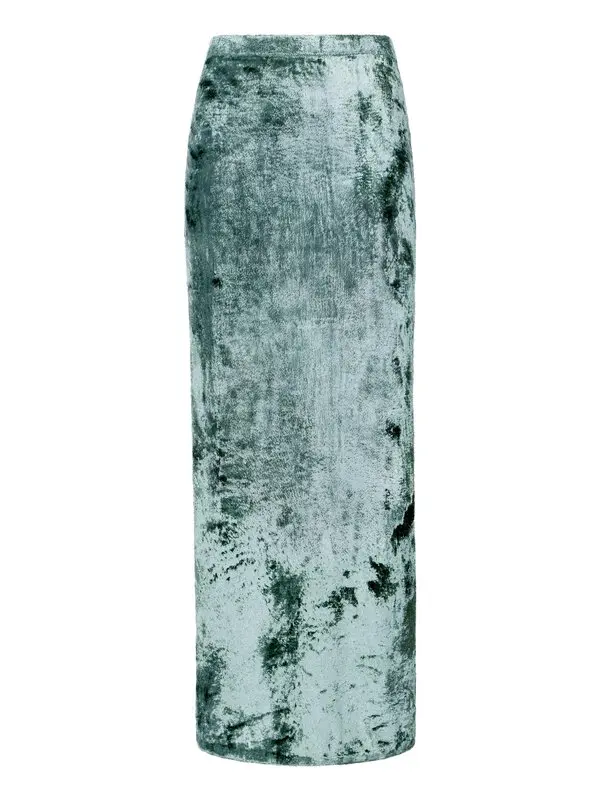 Lapointe Velvet Midi Skirt - Green