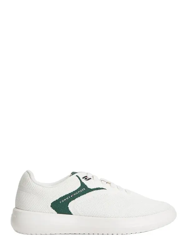 Tommy Hilfiger Knit Cupsole Sneakers - Ecru/street Green