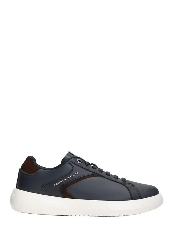 Tommy Hilfiger Leather Cupsole Sneakers - Navy