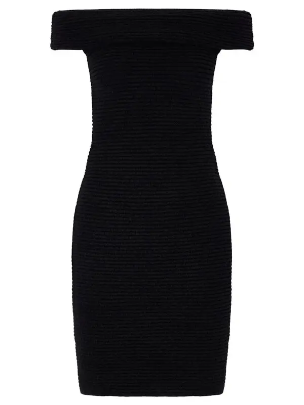 Magda Butrym Off-the-shoulder Knitted Midi Dress - Black
