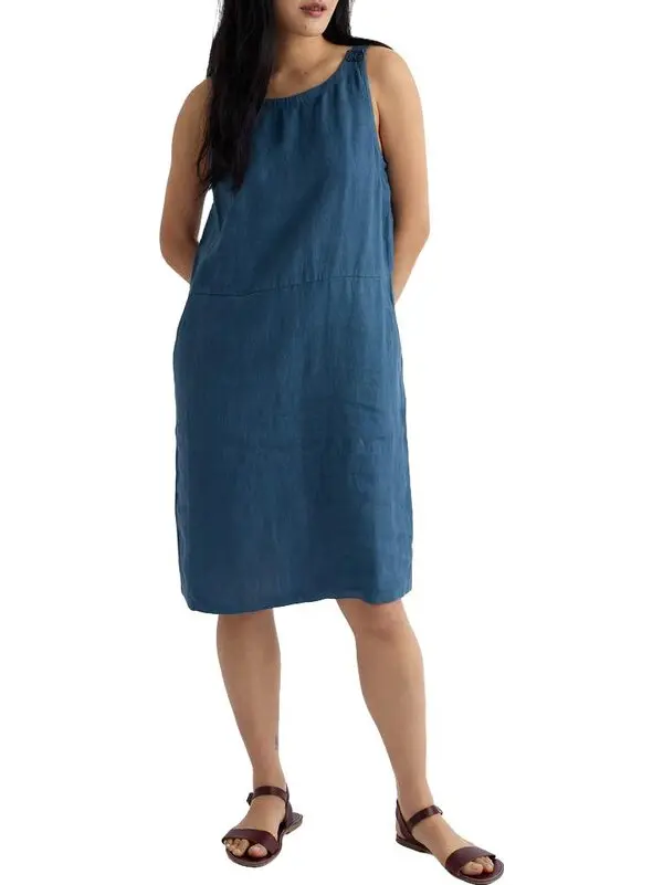 SEASALT CORNWALL Linen Pinafore Dress - Dusk