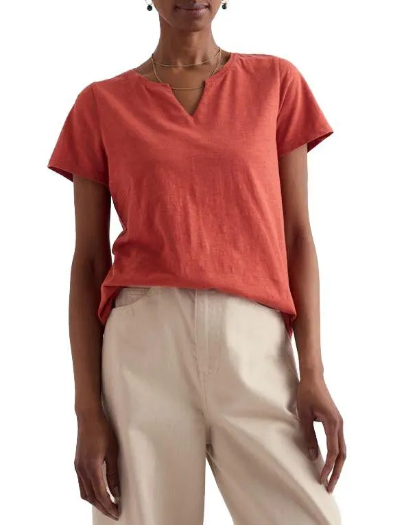 SEASALT CORNWALL Organic Cotton V-neck T-shirt - Masala