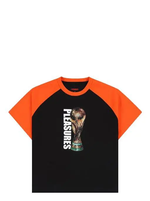 PLEASURES World Cup Trophy Raglan Graphic T-shirt - Black