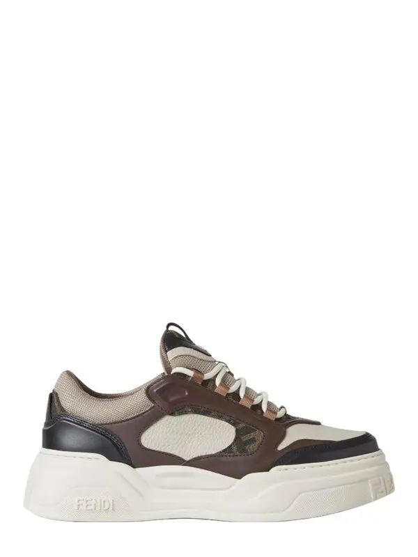 Fendi Force Leather Lace-up Sneakers - Multicolor
