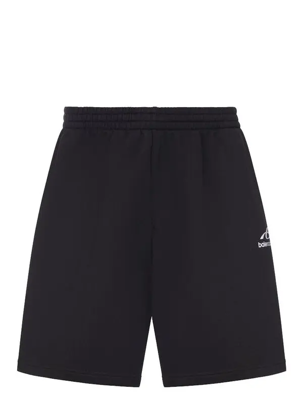 Balenciaga Dry Fleece Shorts With Reflective Motif - Black