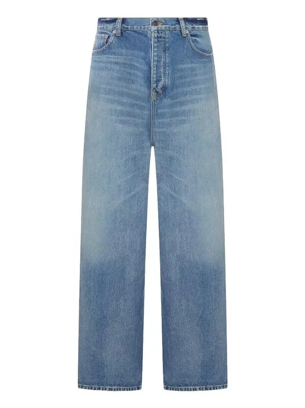 Balenciaga Dark Organic Denim Baggy Jeans - Blue