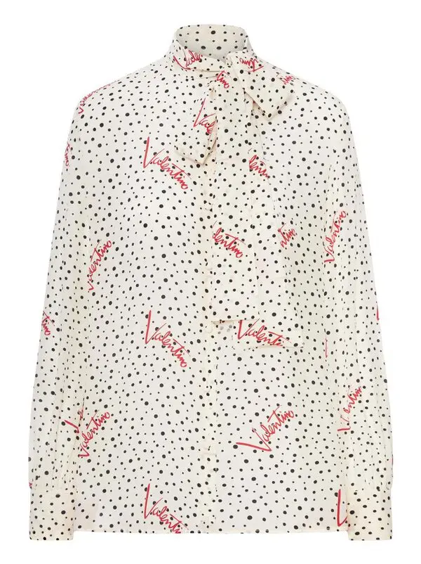 Valentino Garavani Silk Crepe De Chine Polka Dot Shirt - Multicolor