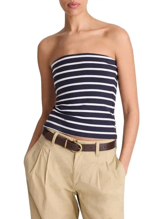 Madewell Striped Knit Tube Top - Navy
