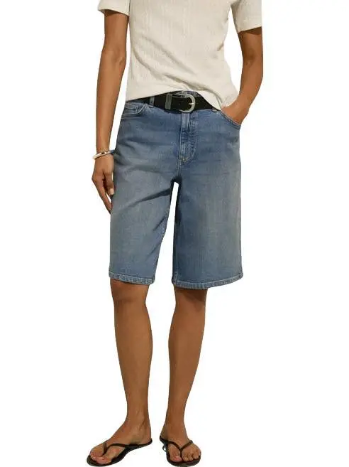 BAUKJEN Britney Stretch Denim Bermuda Shorts - Light Indigo